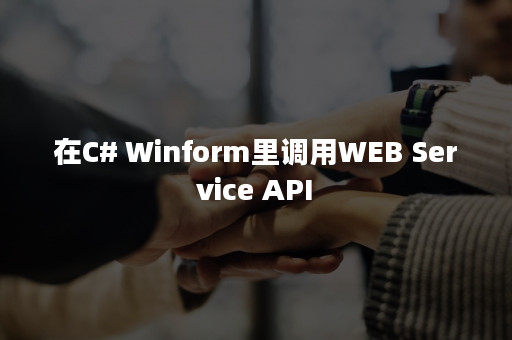 在C# Winform里调用WEB Service API-Apispace